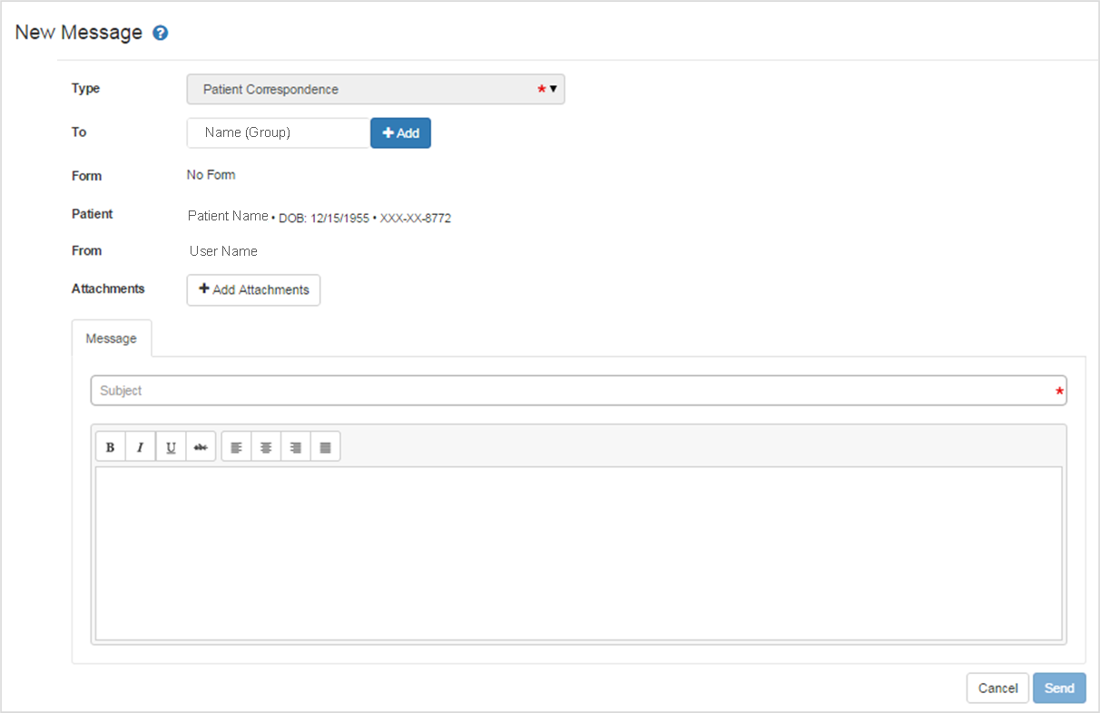 Create Message From Health Care Documents