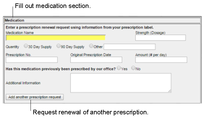 Request Prescription Renewal